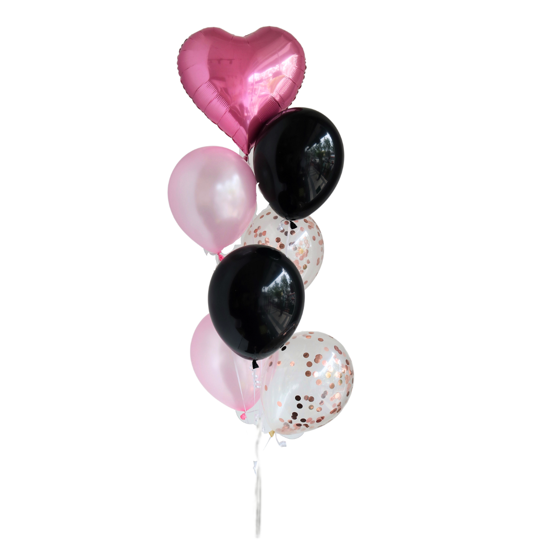 Black Pink Balloon Bunch | Customizable Helium Balloon Set