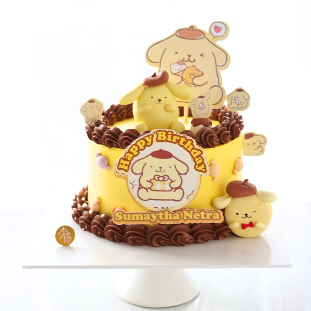 Pompompurin Buttercream Cake | Handmade Fondant Topper